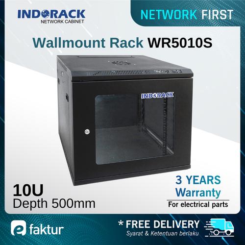 Jual WR5010S Wallmount Rack 10U Depth 500mm Single Glass Door Rak ...