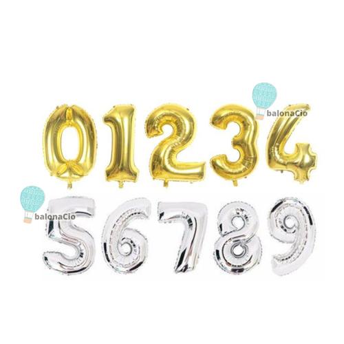 Jual BALON ANGKA 0-9 UKURAN 80CM GOLD / SILVER / ANGKA JUMBO GOLD ...