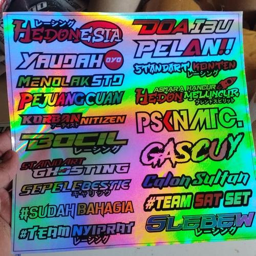 Jual Stiker Pack Kata Kata Racing / Stiker Viral / Stiker Hologram ...