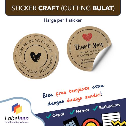 Jual CETAK STICKER ESTETIK CRAFT BULAT CUSTOM | STIKER SEGEL THANKYOU ...