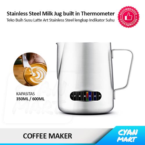 Jual Teko Kopi Susu Barista Latte Art Milk Jug Thermometer Stainless ...