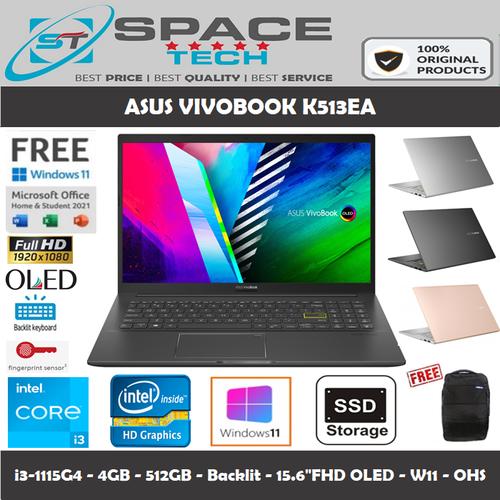 Promo ASUS VIVOBOOK 15 K513EA i3-1115G4 4GB 256GB SSD 15.6"FHD WIN10 ...