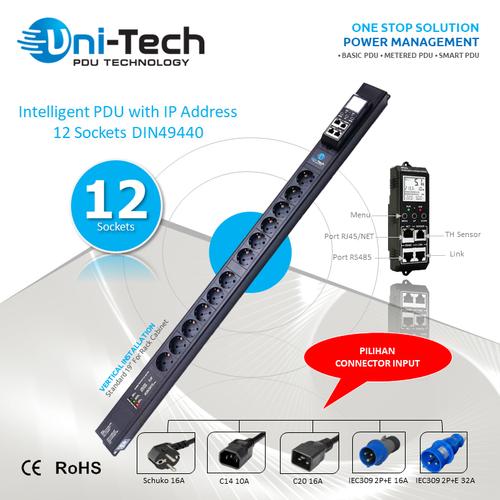 Jual Intelligent rPDU 12 Sockets DIN49440 with IP Address, Input - IEC309 2P+E 16A - Kota Bekasi ...