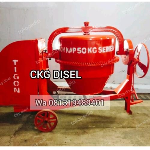 Jual MESIN MOLEN SEMEN TIGON 500 LITER + ENGINE 8 PK ELEKTRIK STATER ...