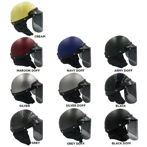 Jual Helm Chips Vintage Bogo Setengah Solid - BLACK DOFF, KACA FLAT ...