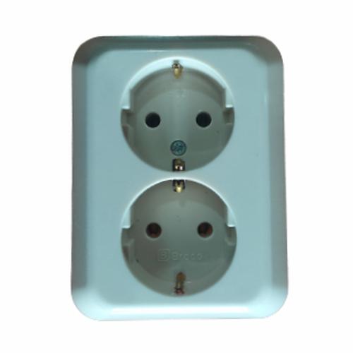 Jual STOP KONTAK DINDING DOUBLE SOCKET BROCO 15320 COLOKAN 2 LUBANG ...