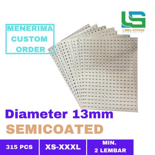 Jual STICKER SIZE BULAT DASAR PUTIH UKURAN XS-XXXL - Jakarta Barat ...