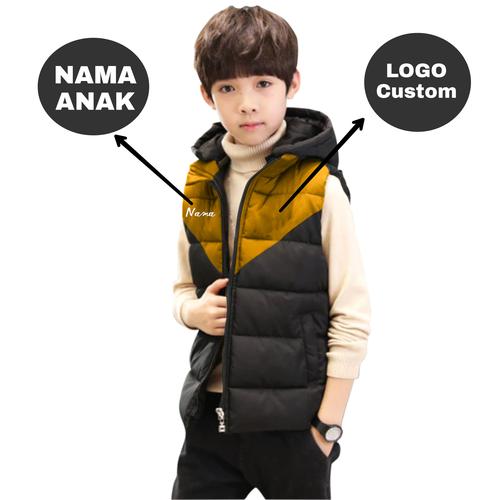 Jual Jaket Rompi Anak Hoodie Usia 4-12 thn Custom Nama atau Logo ...