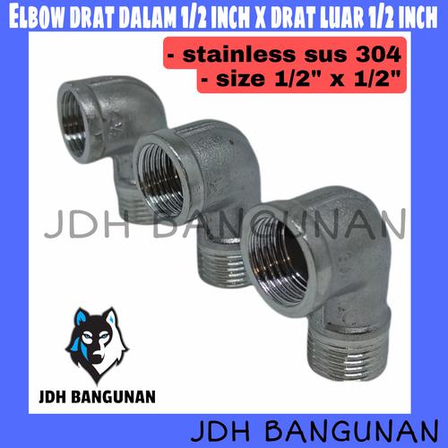 Jual ELBOW DRAT DALAM+DRAT LUAR SUS 304 UKURAN 1/2 INCH - Jakarta Barat - JDH BANGUNAN | Tokopedia