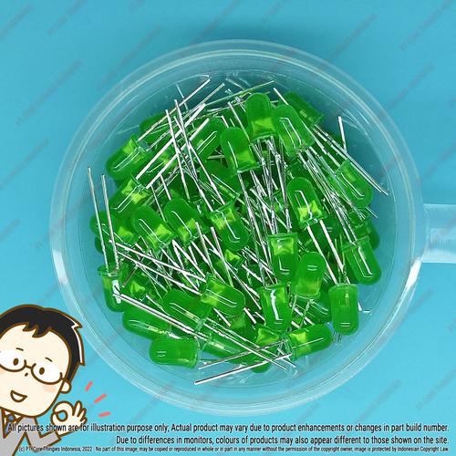 Jual Paket 100pcs LED 5mm Round Green / Jade Green CZINE | Lampu Hijau ...