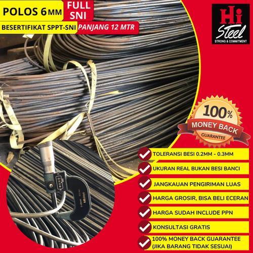 Jual Besi Beton Polos Full SNI 6mm - Merk KSTY / PERWIRA / LS / AS ...