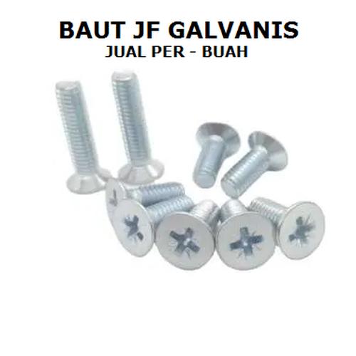 Jual Baut Kepala Obeng Datar m 4 x 35 mm Flat Head Bolt JF Plus Baut Mesin - Kota Depok - Alat ...
