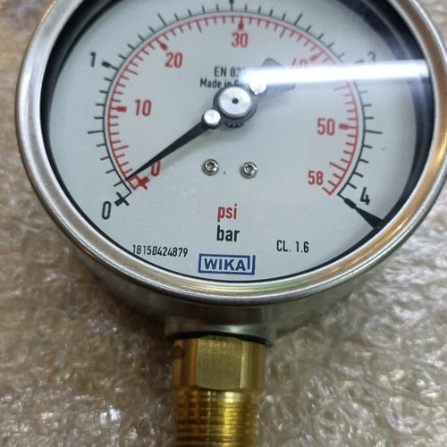 Jual PRESSURE GAUGE WIKA 4 INCHI DRAT 1/2" NPT DRAT KUNINGAN - Jakarta Barat - pneumatic inti ...