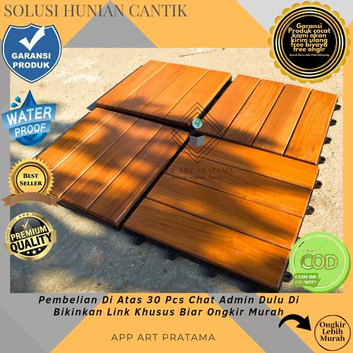 Jual Lantai Kayu Ubin Kayu Decking Tile Line 4 003 - Alasnya Saja ...