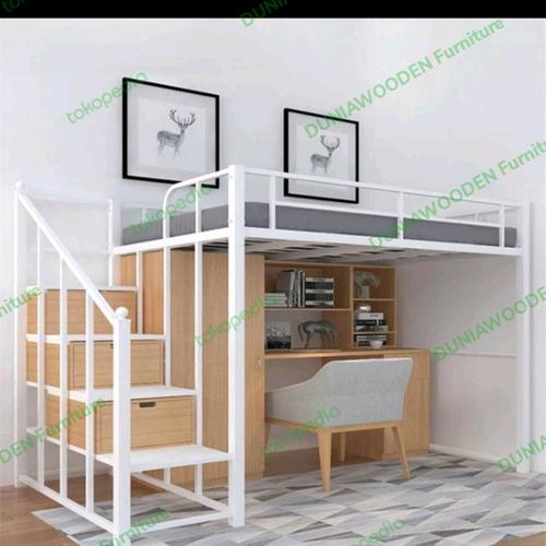 Jual loft bed besi ranjang tempat divan variasi 90x200cm - Jakarta ...