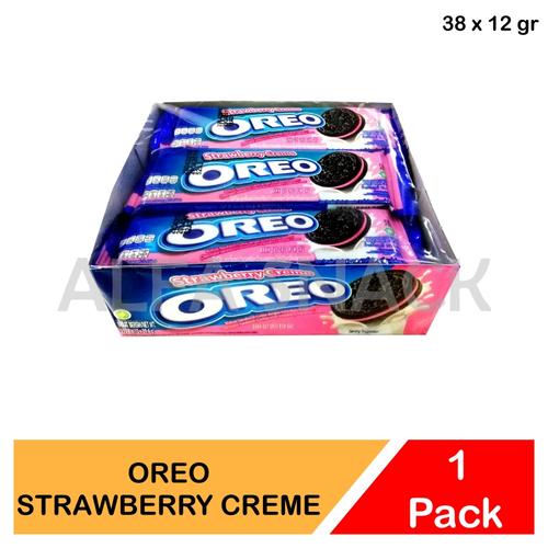 Jual Biskuit Mondelez Oreo Strawberry Creme Kemasan Box (12 pcs x 38 ...