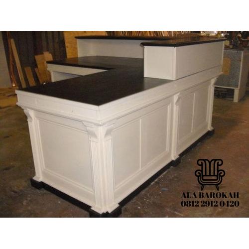 Jual meja resepsionis kayu solid warna duco meja tunggu meja pelayanan ...