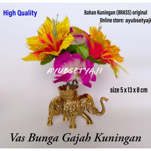 Jual Vas Bunga Gajah Kuningan BRASS antik miniatur gajah fas bunga ...