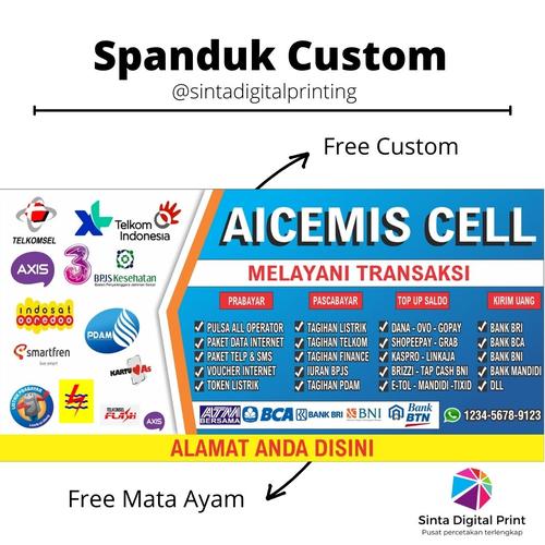 Jual Cetak Spanduk Konter Pulsa Custom / Banner Flexy - Kab. Tangerang ...