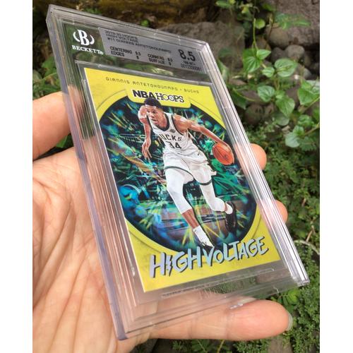 Promo GIANNIS ANTETOKOUNMPO 2019 NBA HOOPS HIGH VOLTAGE BECKETT GRADING ...