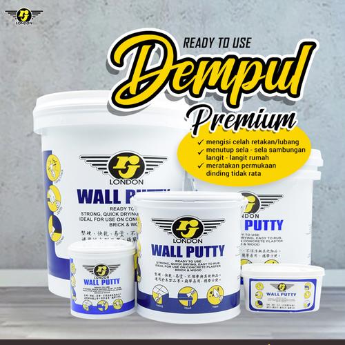 Jual Dempul Premium RJ Wall Putty Dempul Serbaguna RJ London 500g dan 1 ...
