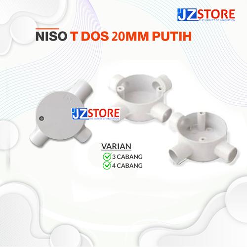 Jual NISO T DUS / T DOS / CABANG 3 / 4 CABANG 20mm PUTIH - 3 CABANG ...