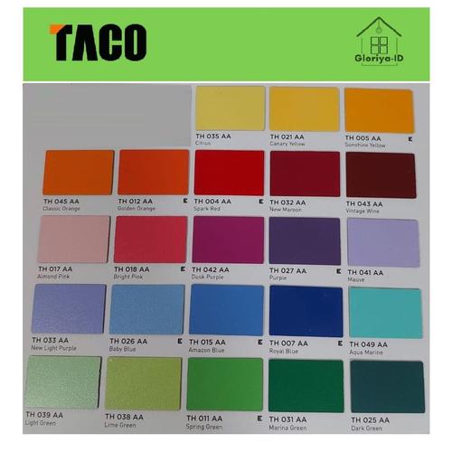 Jual TACO HPL-SOLID COLOR-AA/TACO HPL KUNING-ORANGE-MERAH-UNGU-BIRU ...