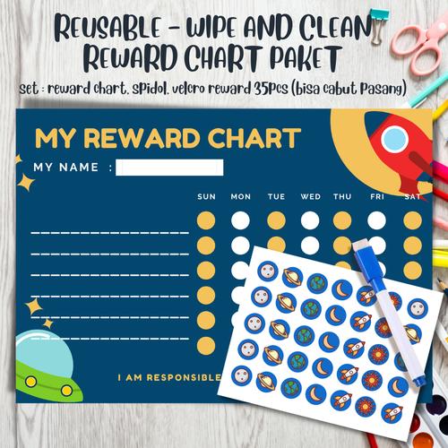 Jual reward chart weekly planner tabel reward anak jadwal pelajaran ...