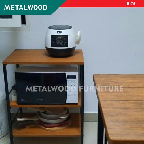 Jual Rak microwave/Rak serbaguna/ Meja dapur - Hitam, Motif -1 - Kab ...