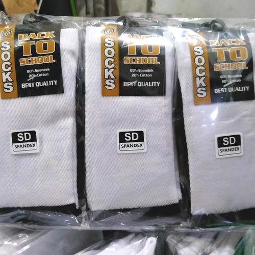 Promo 1 Lusin Kaos kaki sekolah SD SMP SMA Putih tapak Hitam - SD ...