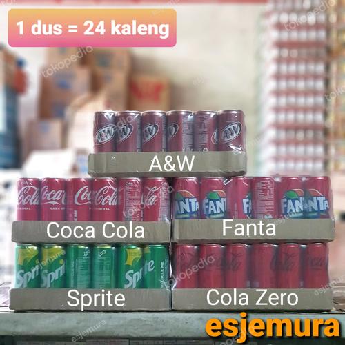 Jual Coca Cola Sprite Fanta A&W kaleng can 250 ml per dus isi 24 kaleng ...