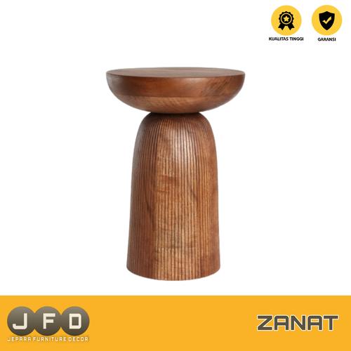 Jual Meja Samping Sofa Bulat Zanat Side Table Solid Wood Aesthetic ...
