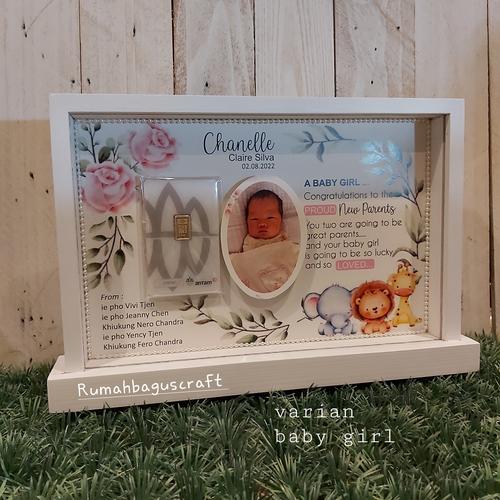 Jual kado bayi/frame logam mulia/custom - fputih,babygirl - Kota ...