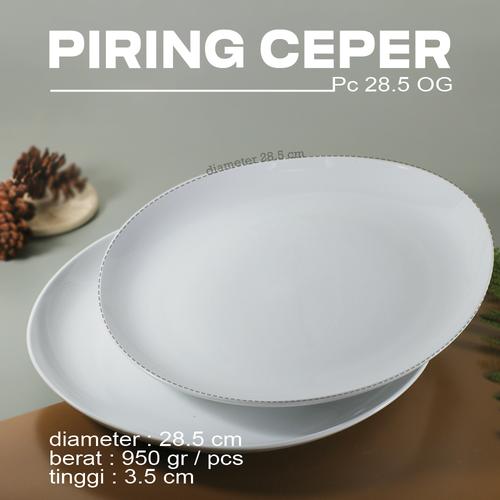 Jual Piring makan ceper keramik 28.5cm CP28-OG polos 6pcs by Indo ...
