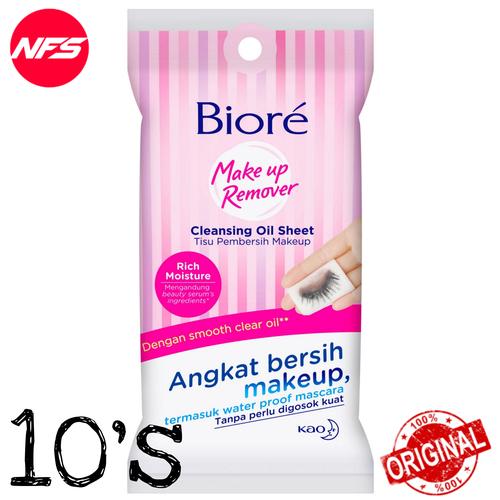 Jual BIORE Make Up Remover Cleansing Oil Sheet/Wipes-Box/Refill-10/44 ...