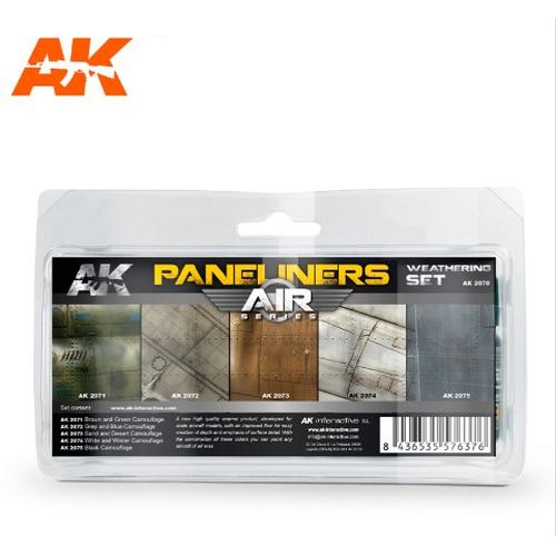 Jual PANELINERS WEATHERING SET 5 COLORS AK2070 - weathering model kit ...