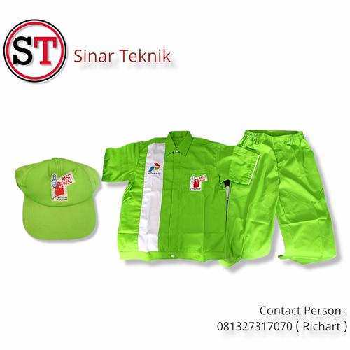 Jual Seragam OB SPBU pertamina warna hijau ( seragam + Topi ) - Kota ...