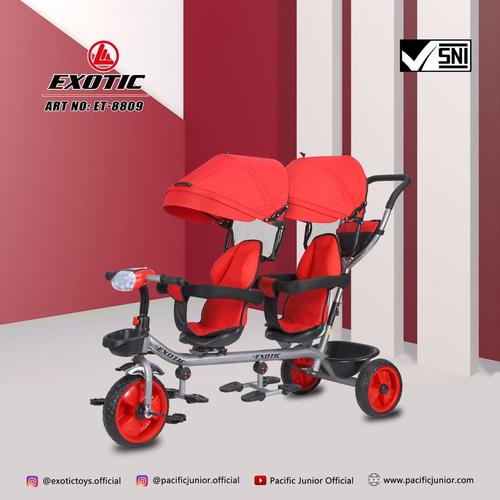 Jual Sepeda Roda Tiga Stroller Anak Kembar Kursi Double ET 8809 Twin ...
