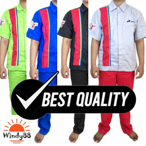 Jual Seragam Pasti Prima SPBU Kemeja Abu Biru Merah Hijau Baju ...