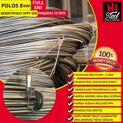 Jual Besi Beton Polos Full SNI 8mm (Bersertifikat) - Merk Perkasa/LTS ...