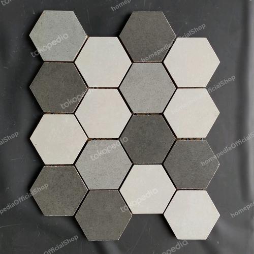 Jual KERAMIK HECAHONAL GREY MATT - MOSAIK HEXAGONAL - Harga / Lembar ...