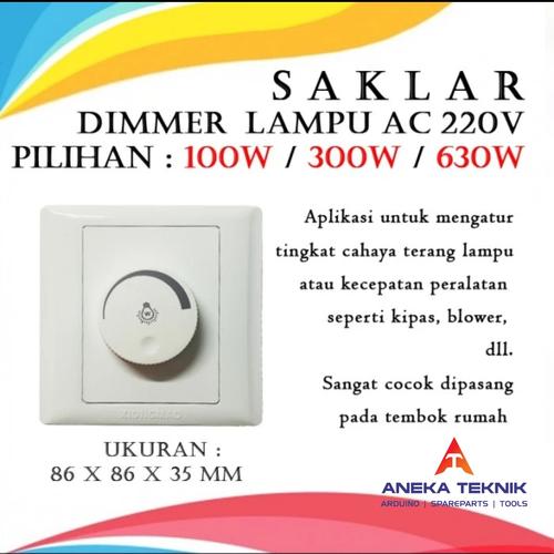 Jual Saklar Dimmer Tembok Lampu AC 220V 200 Watt - 500W - Jakarta Barat ...