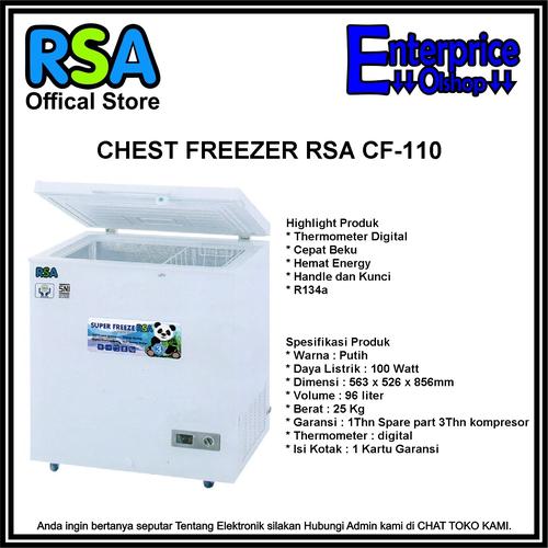 Jual CHEST FREEZER RSA CF-100 LEMARI PEMBEKU FREEZER BOX CF110 ...