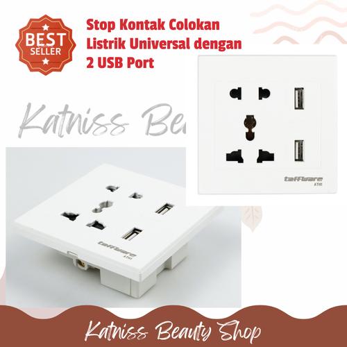 Jual Stop Kontak Colokan Listrik Wall Socket Dinding Tembok USB Outlet ...