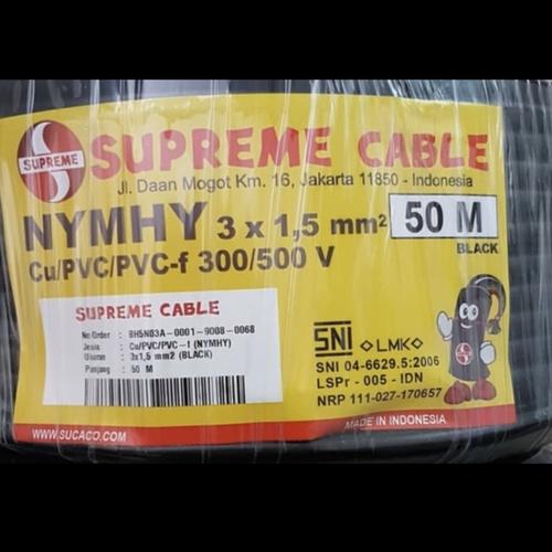 Jual Kabel Listrik Supreme NYYHY / NYMHY 3x1,5 @50 MTR Potongan Hitam ...