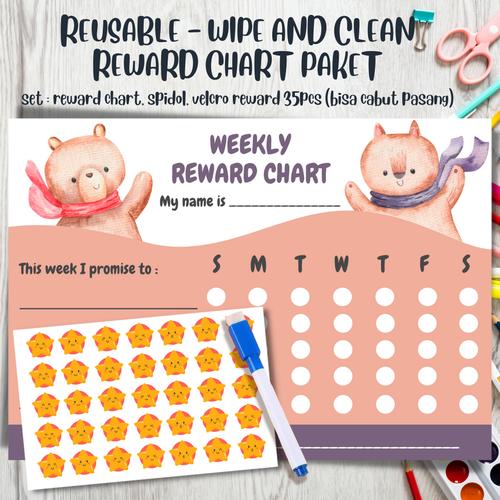Jual reward chart weekly planner tabel reward anak jadwal pelajaran ...