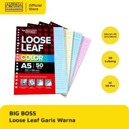 Jual LOOSE LEAF | KERTAS BINDER A5 50 LEMBAR WARNA BIG BOSS (1PAK ...