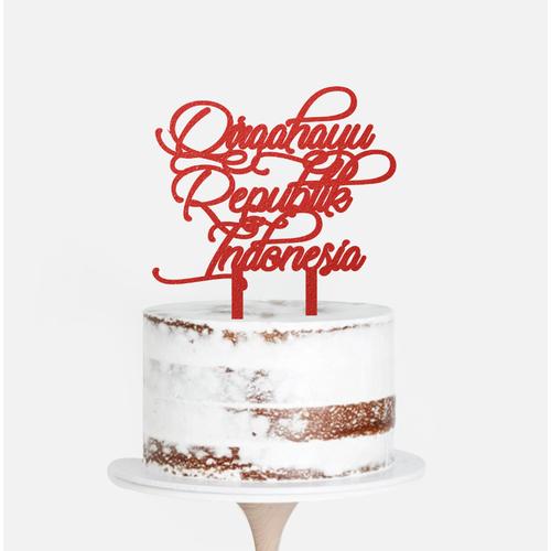 Jual Cake Topper Special Kemerdekaan Topper Kue Akrilik HUT RI - 10cm ...