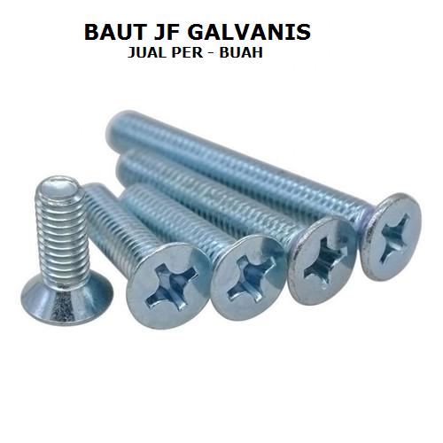 Jual Baut JF M 6 x 25 mm Galvanis Baut Elektronik Furniture Kepala Datar - Kota Depok - Alat ...