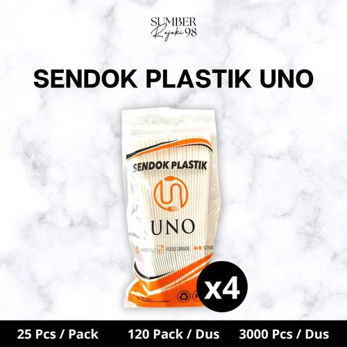 Jual Sendok Plastik UNO 100 Pcs Sendok Makan Plastik Hygienis Murah ...